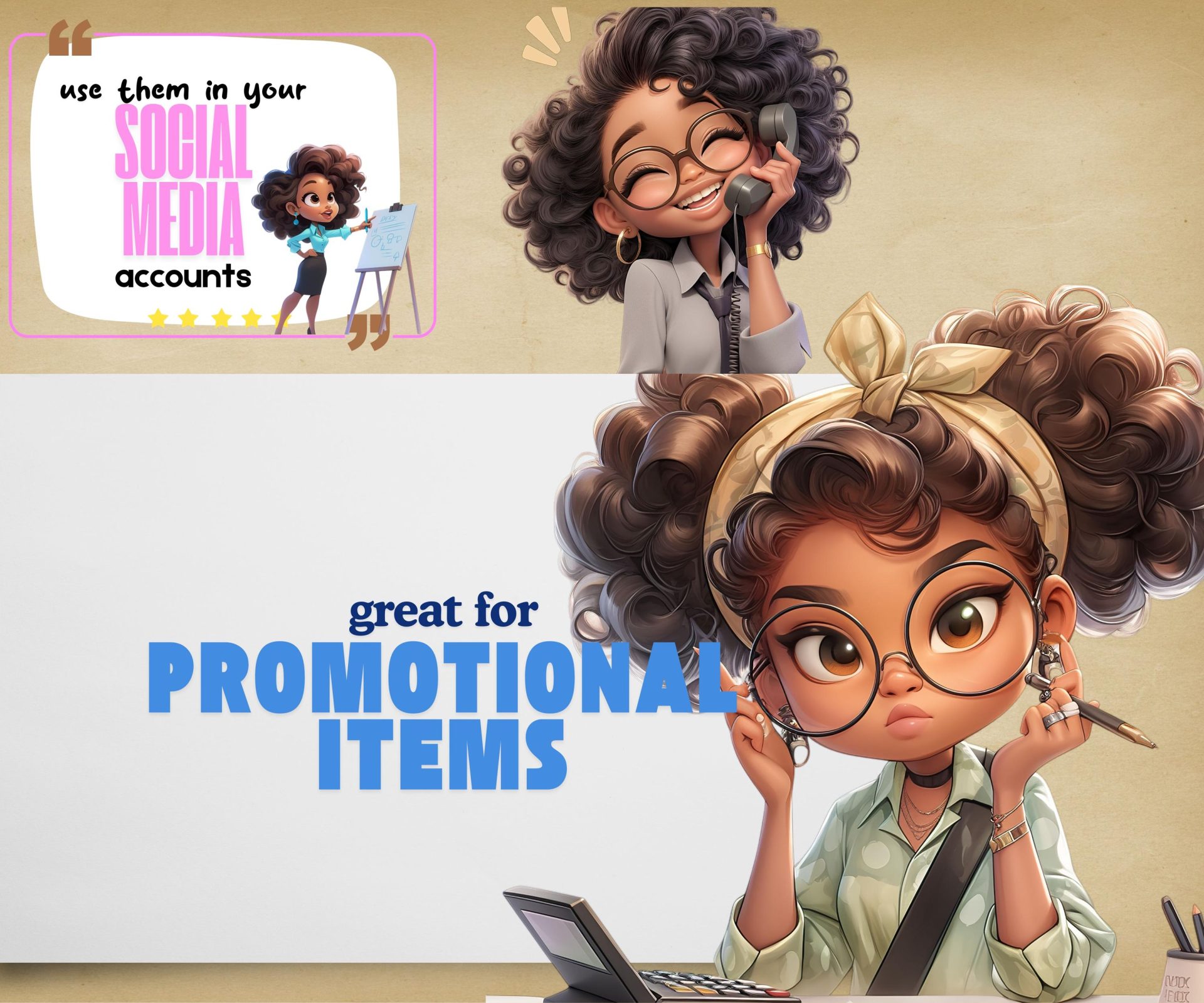 Chibi Black Female Office Worker Clipart - 32 Cute PNG and SVG Graphics ...