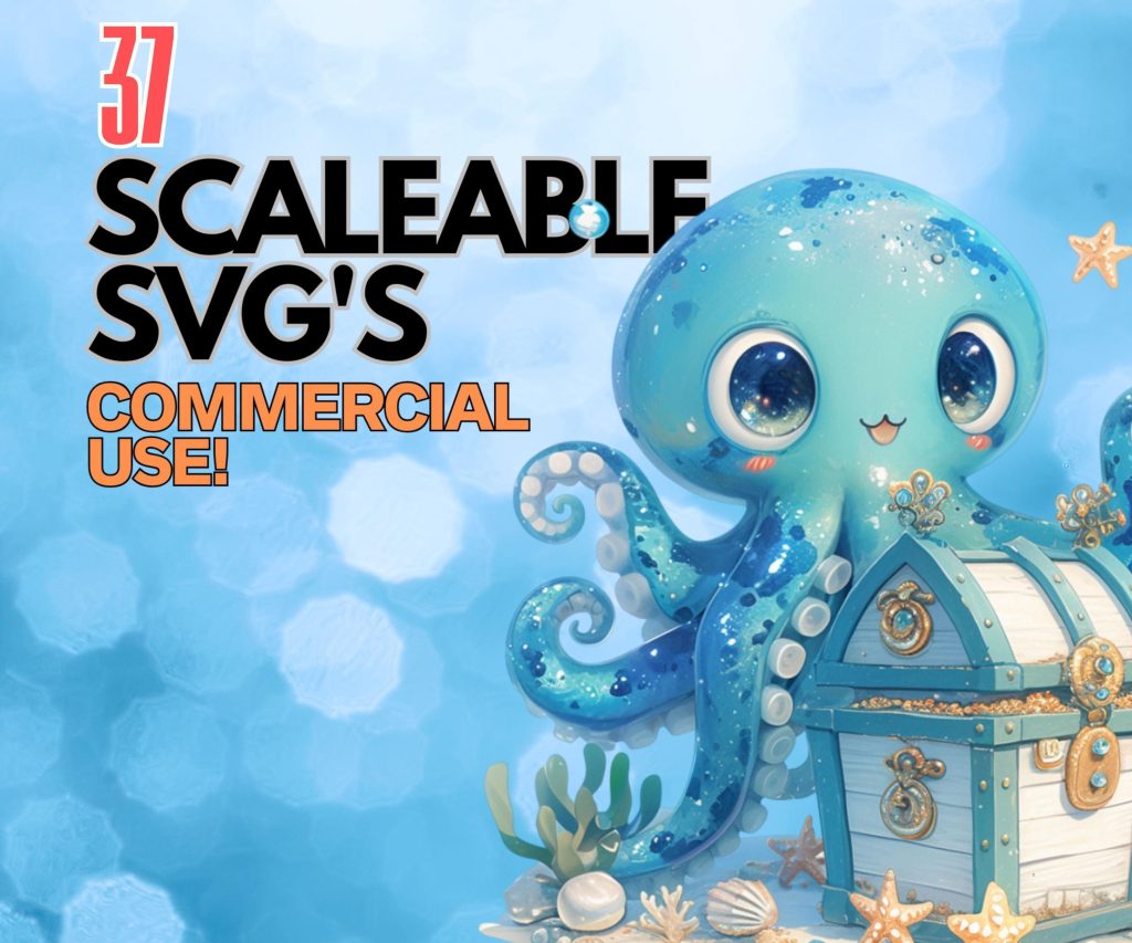 Whimsical Sea Creature Clipart - 37 PNG and SVG Ocean Graphics for ...