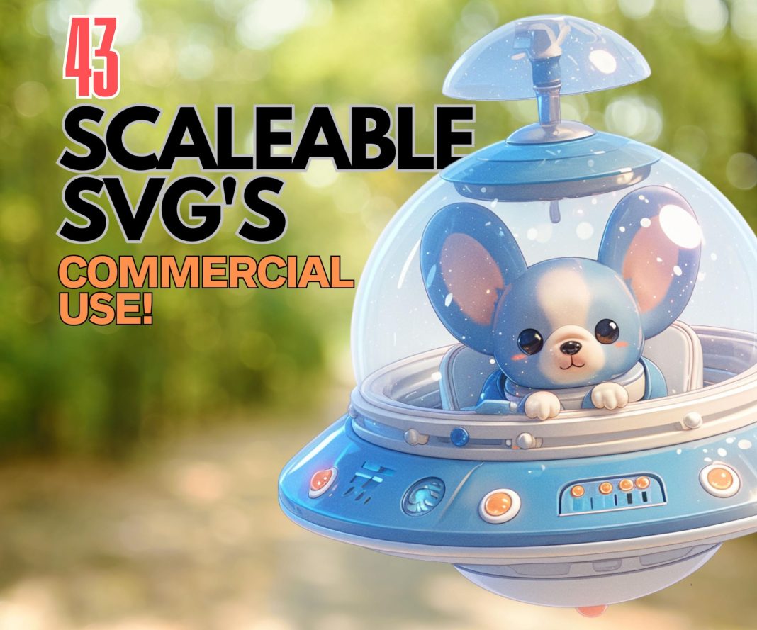 Interstellar Alien Dog Clipart Bundle – 43 Cosmic Canine SVG and PNG ...