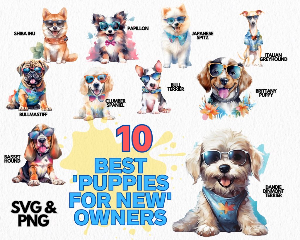 Watercolor Dog Breeds Clipart Bundle – Digital PNG SVG Images for ...