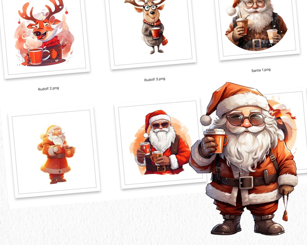 Hand-Painted Watercolor Christmas Clipart – PNG and SVG Bundle for ...
