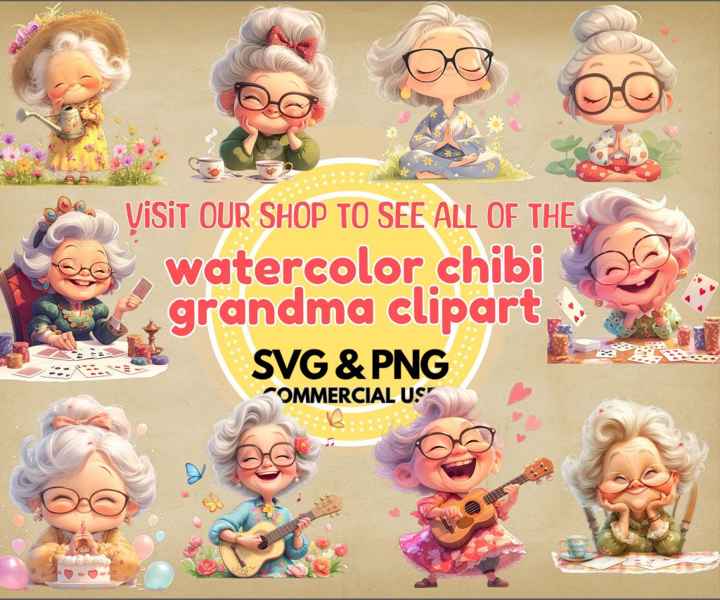 Cute Grandma Bike Ride Clipart, Digital Download, SVG, .png, .jpg, .dxf, Perfect for Crafts ...