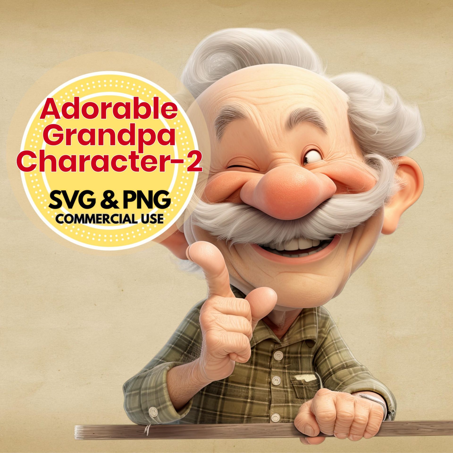 Adorable Grandpa Clipart SVG PNG Digital Download Cute Grandpa ...