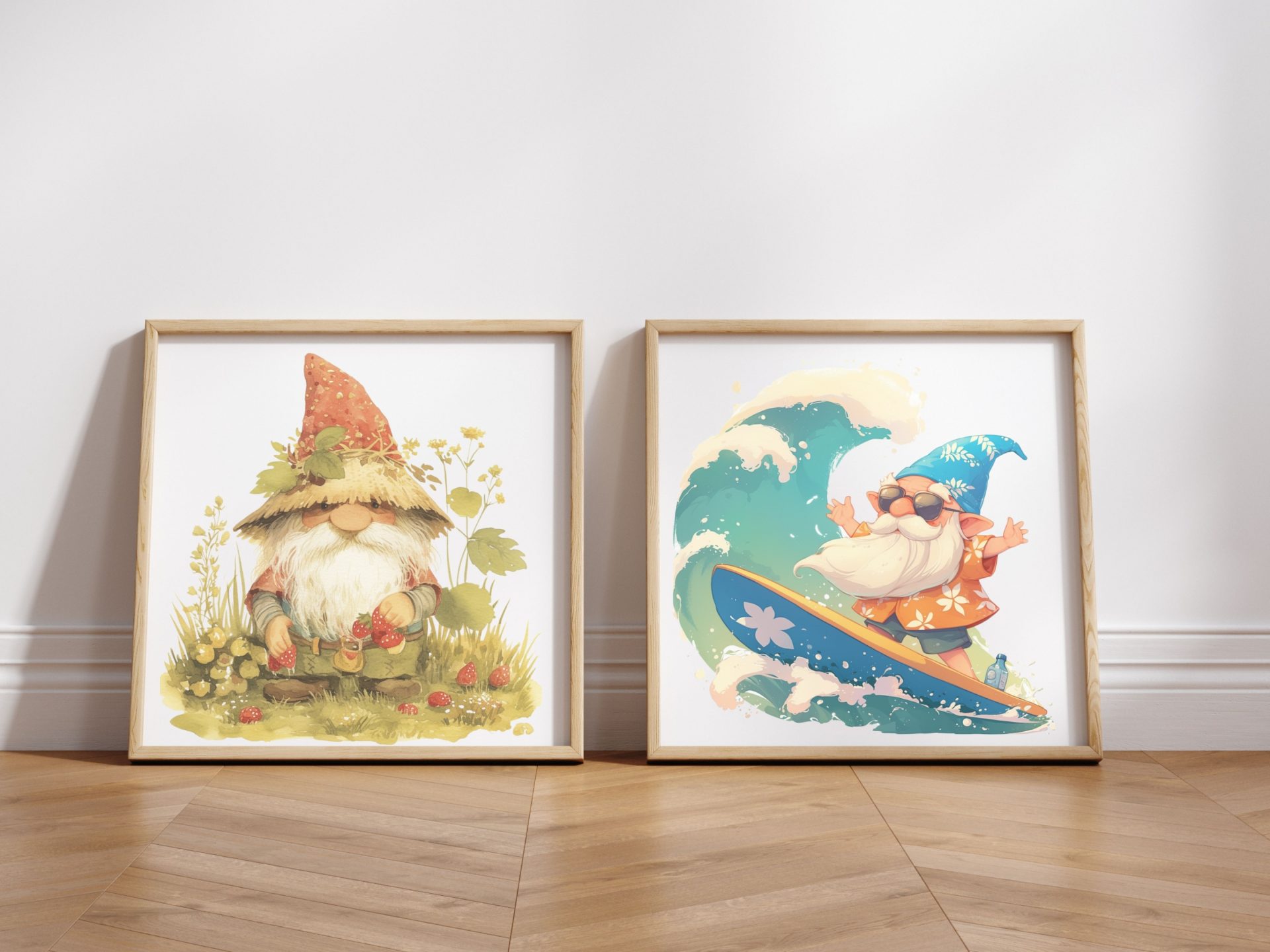 Watercolor Boho Summer Gnomes Clipart – PNG SVG Digital Graphics for ...
