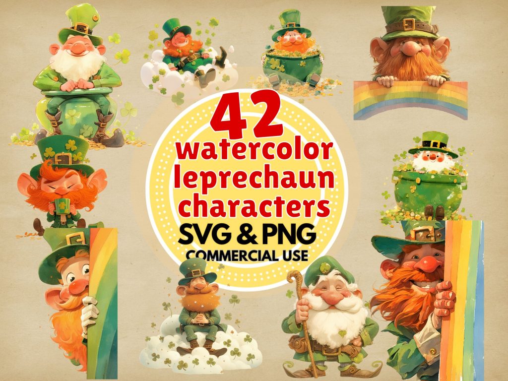 Watercolor Leprechaun Clipart – St. Patrick’s Day PNG & SVG Digital ...