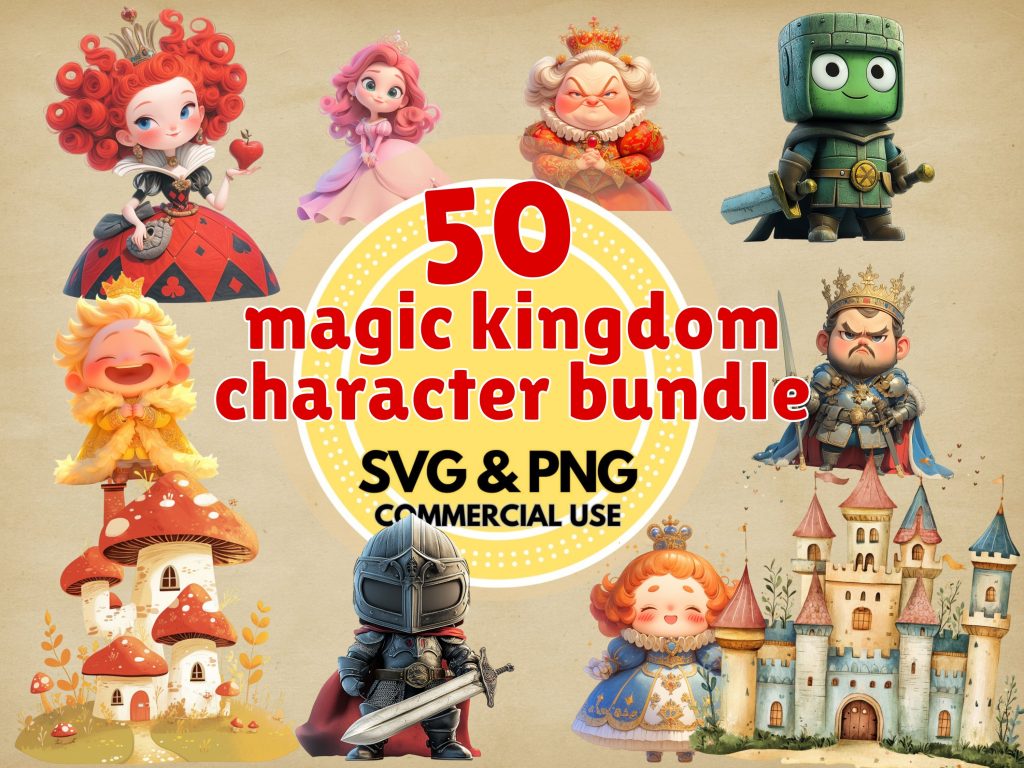 Magic Kingdom Character Bundle PNG SVG – Clipart for Cricut ...