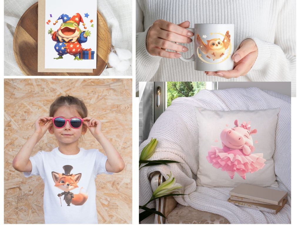 Chibi Circus Animal Clipart Set – Cute PNG & SVG Graphics for Stickers ...